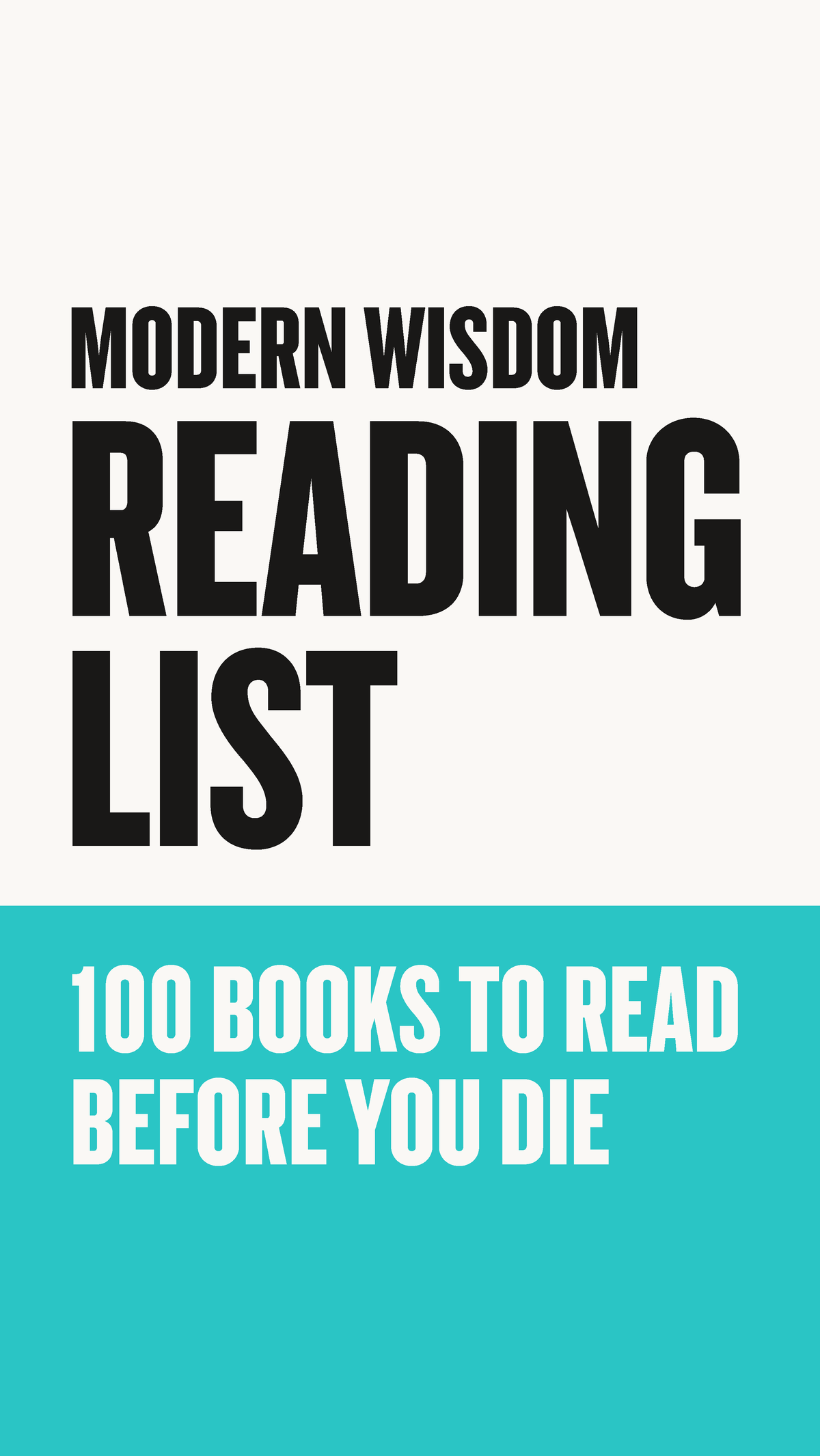 Modern Wisdom Reading List - MODE N WISDOM EADING LIST 00 BOOKS TO EAD ...