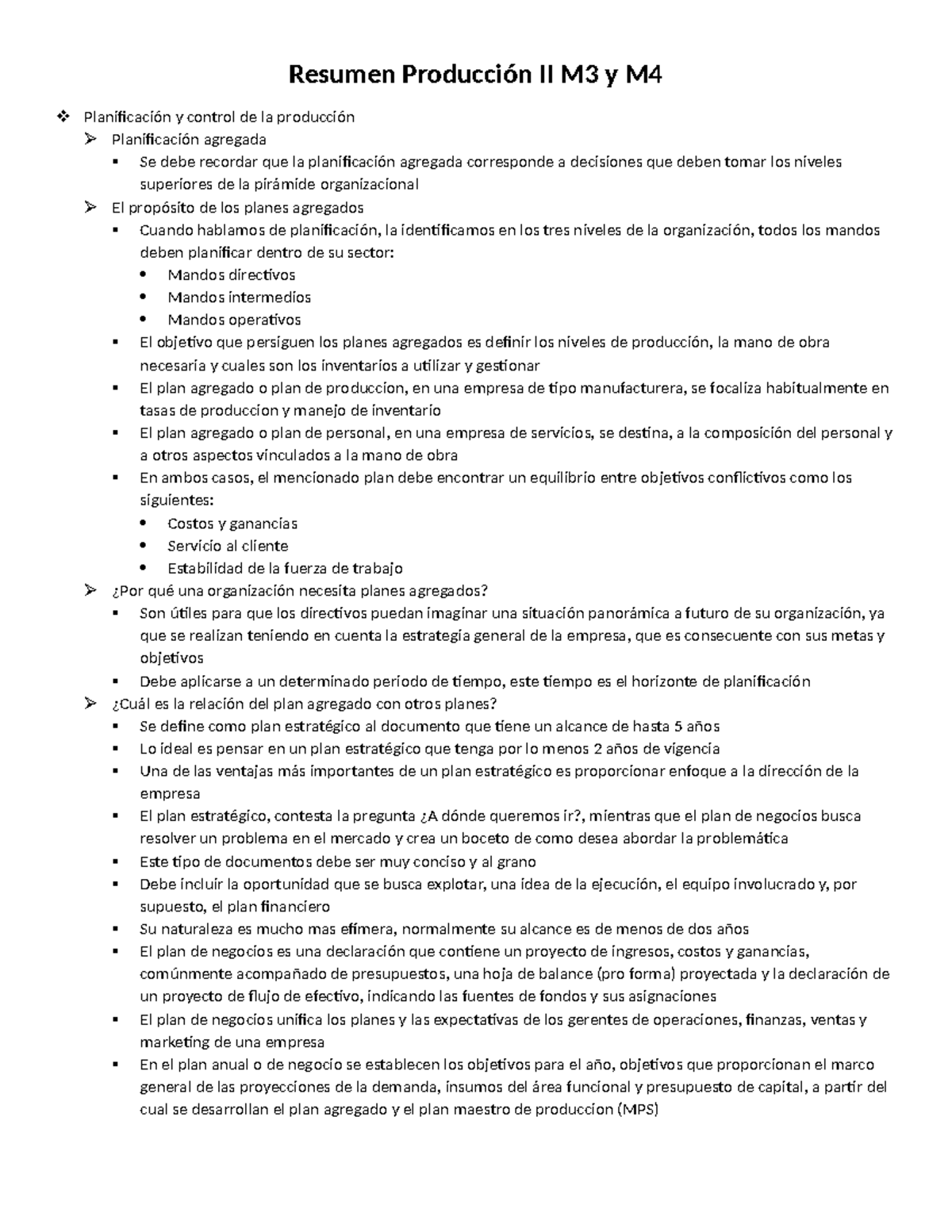 Resumen Producción II M3 y M4 - Resumen Producción II M3 y M Planificación y control de la - Studocu