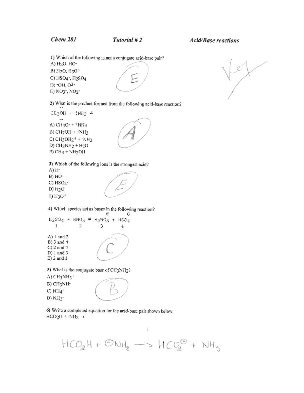 Tutorial work 2, Solutions - CHEM 281 - Studocu