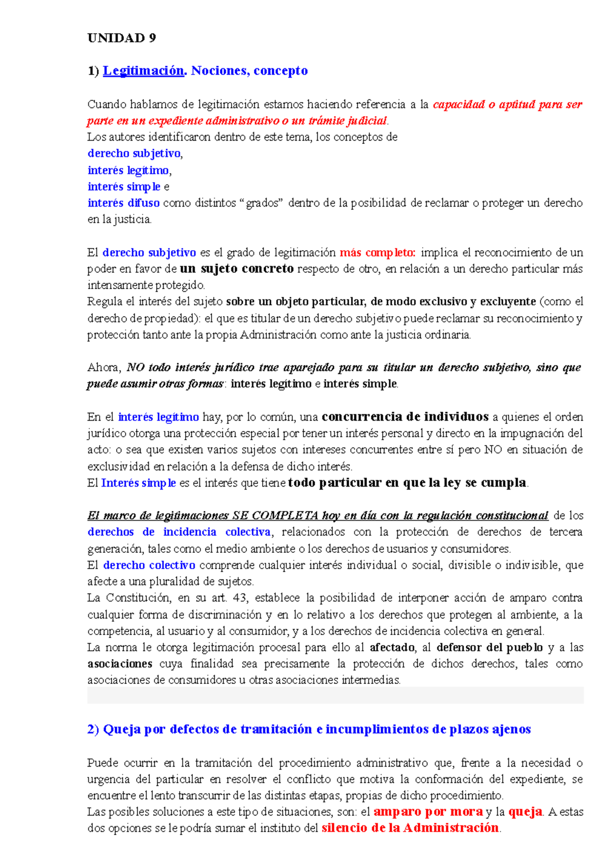 Unidad 9 - 1) Legitimación. Nociones, concepto Cuando hablamos de ...
