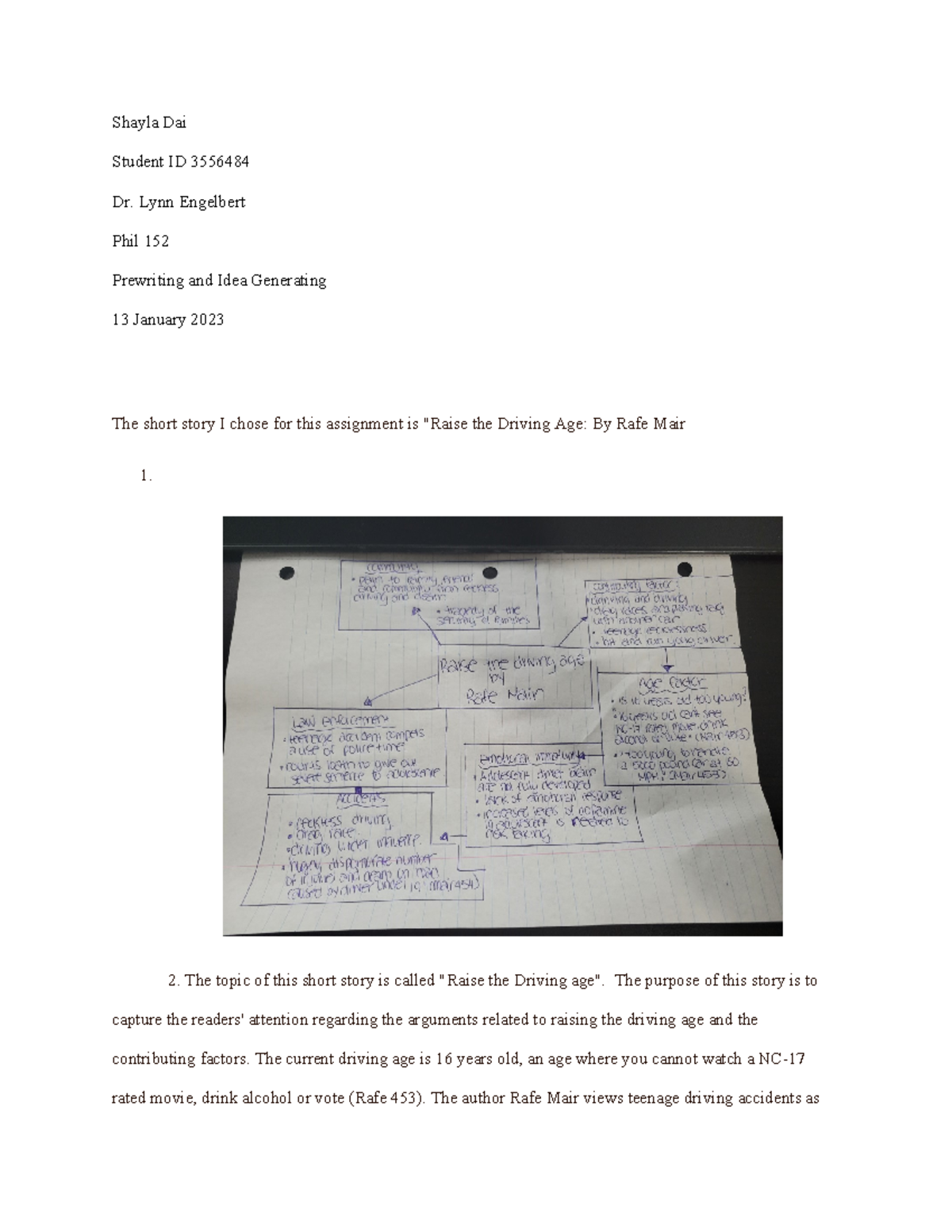 Phil 152 assingment 3 - Assignments - Shayla Dai Student ID 3556484 Dr. Lynn Engelbert Phil 152 ...