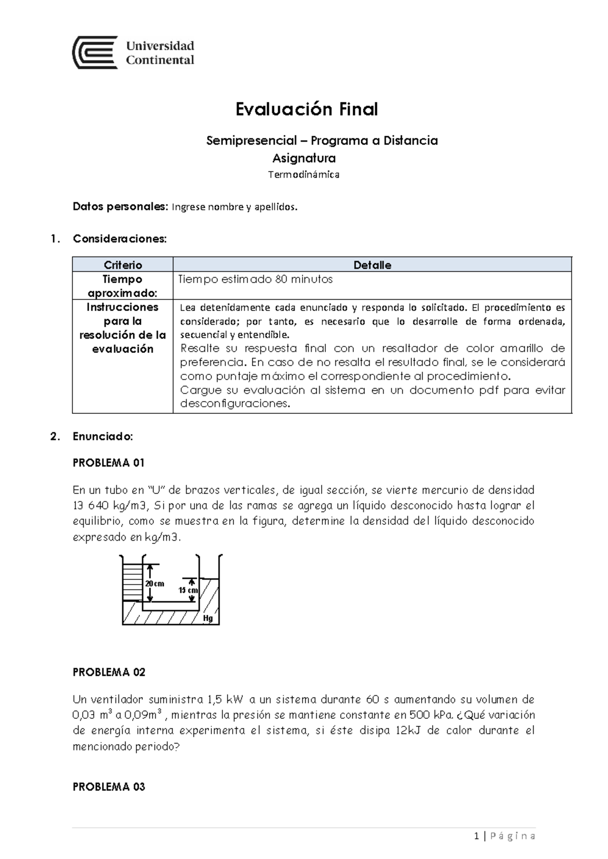 Examen Final 202410 ok (2) - Evaluación Final Semipresencial – Programa a Distancia Asignatura ...