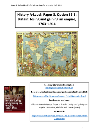 Essential Revision Notes Part One - Essential Revision Notes AQA Wars ...