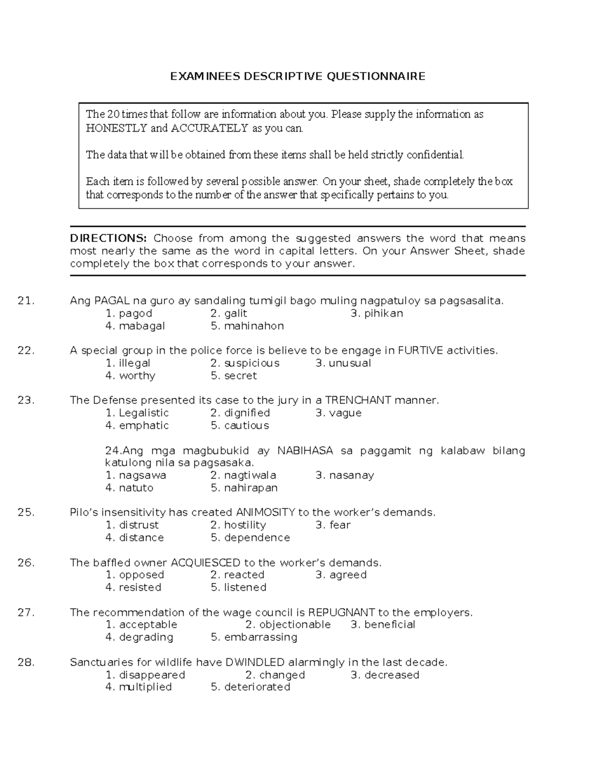Part 5 Cs-Reviewer-With-Answer 2011 - EXAMINEES DESCRIPTIVE ...