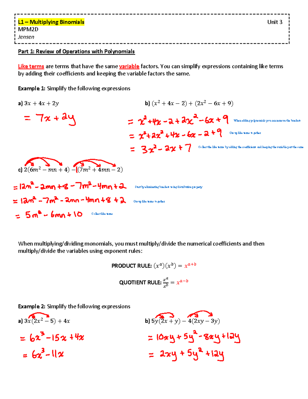 U3l1t+foil - these notes are very helpful for your unit - L1 ...