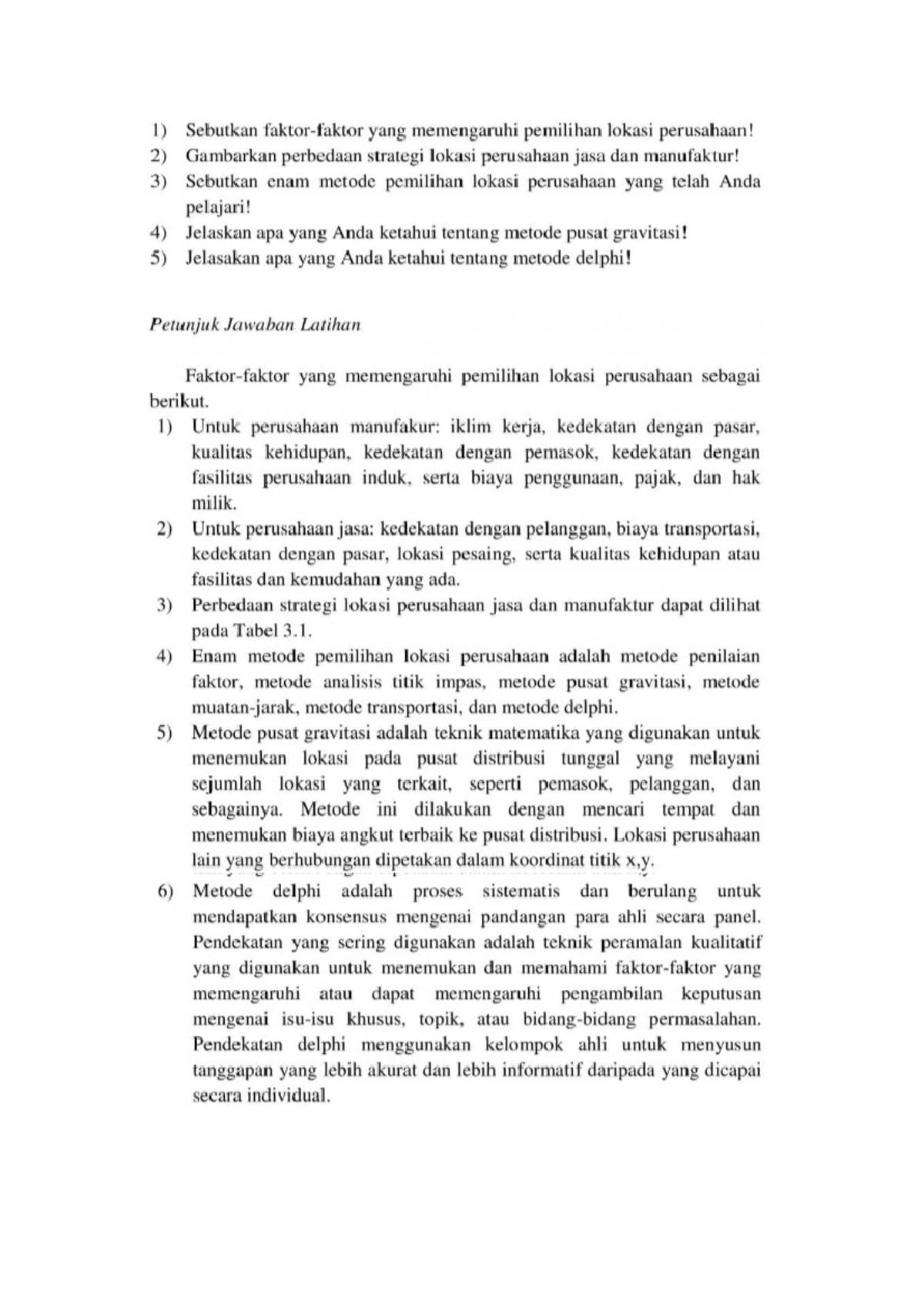 Latihan Modul 3EKMA4215 Manajemen Operasi - management - Studocu