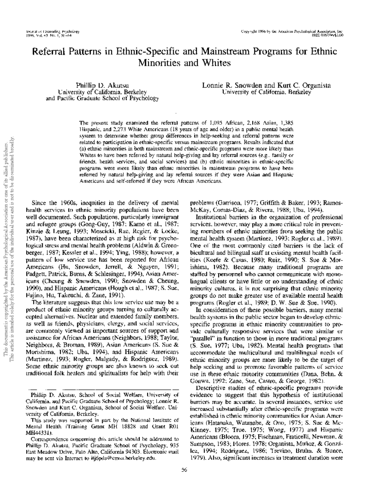 Akutsu et al referral patterns for ethnic minorities article - Journal ...