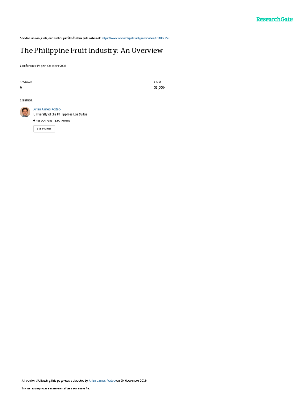 The Philippine Fruit Industry-An Overview 1 - See discussions, stats, and author profiles for ...