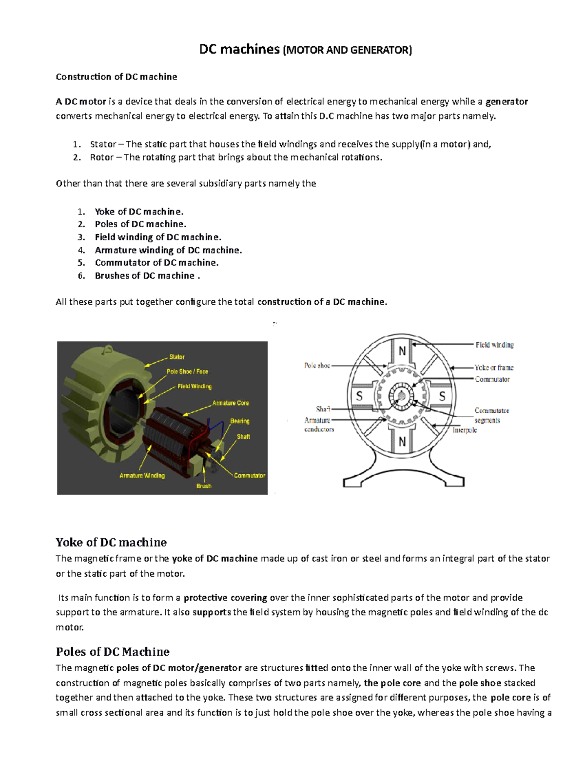2019-Constr and oper. of a DC Motor - DC machines (MOTOR AND GENERATOR ...