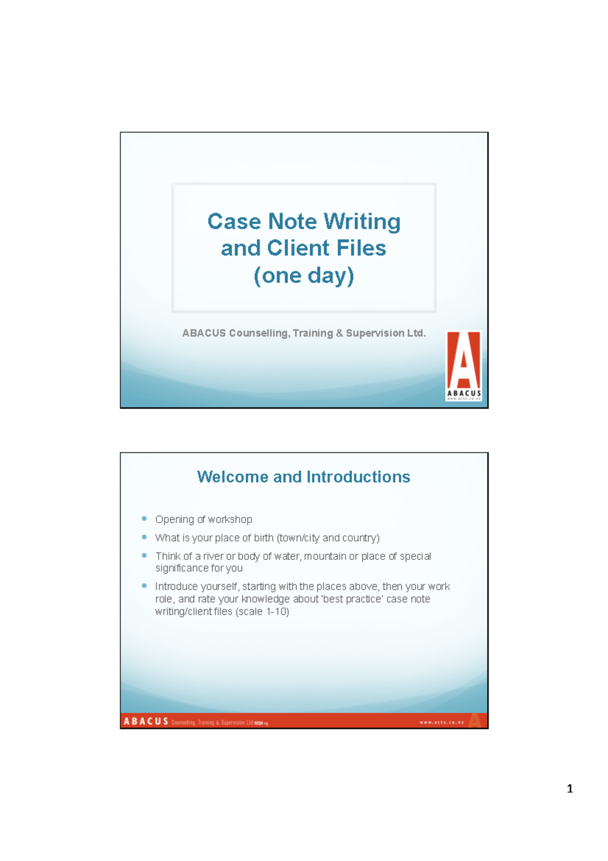 15 Case Note Writing & Client Files - Case Note Writing and Client ...
