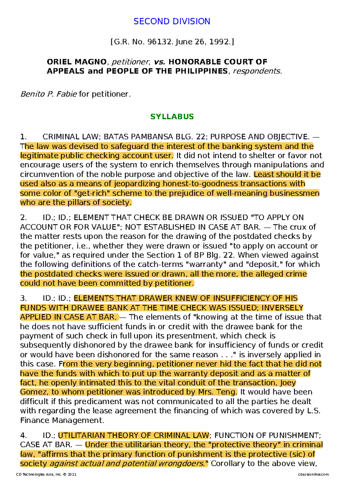 DONE- Magno v - Cases - SECOND DIVISION [G. No. 96132. June 26, 1992 ...