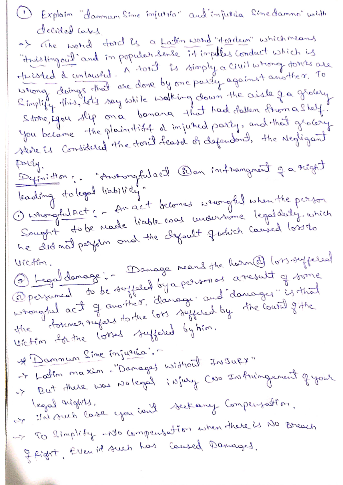 Torts Notes - L.L.B 3 & 5 years - Studocu