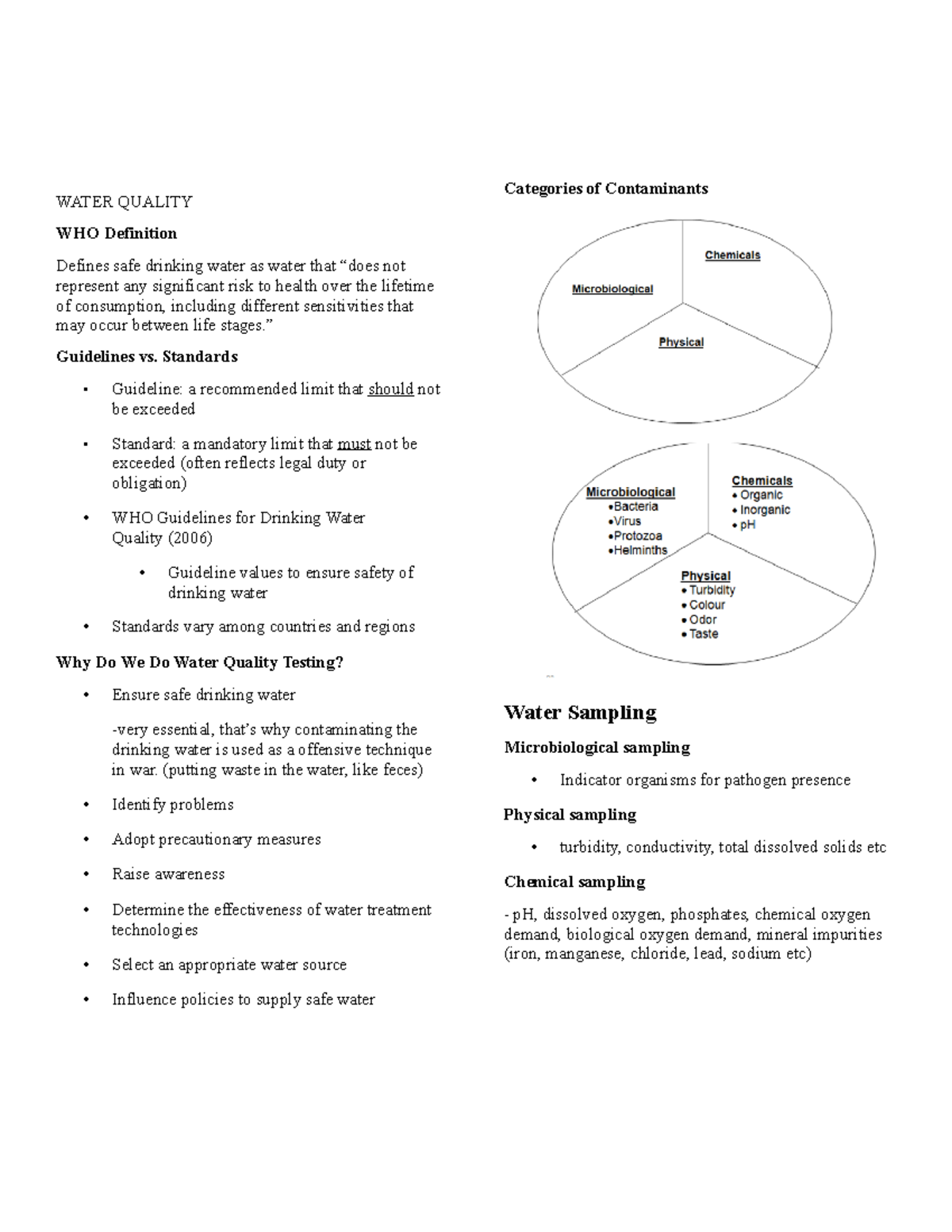 Introduction to Microbiology - Water Microbiology - WATER QUALITY WHO ...
