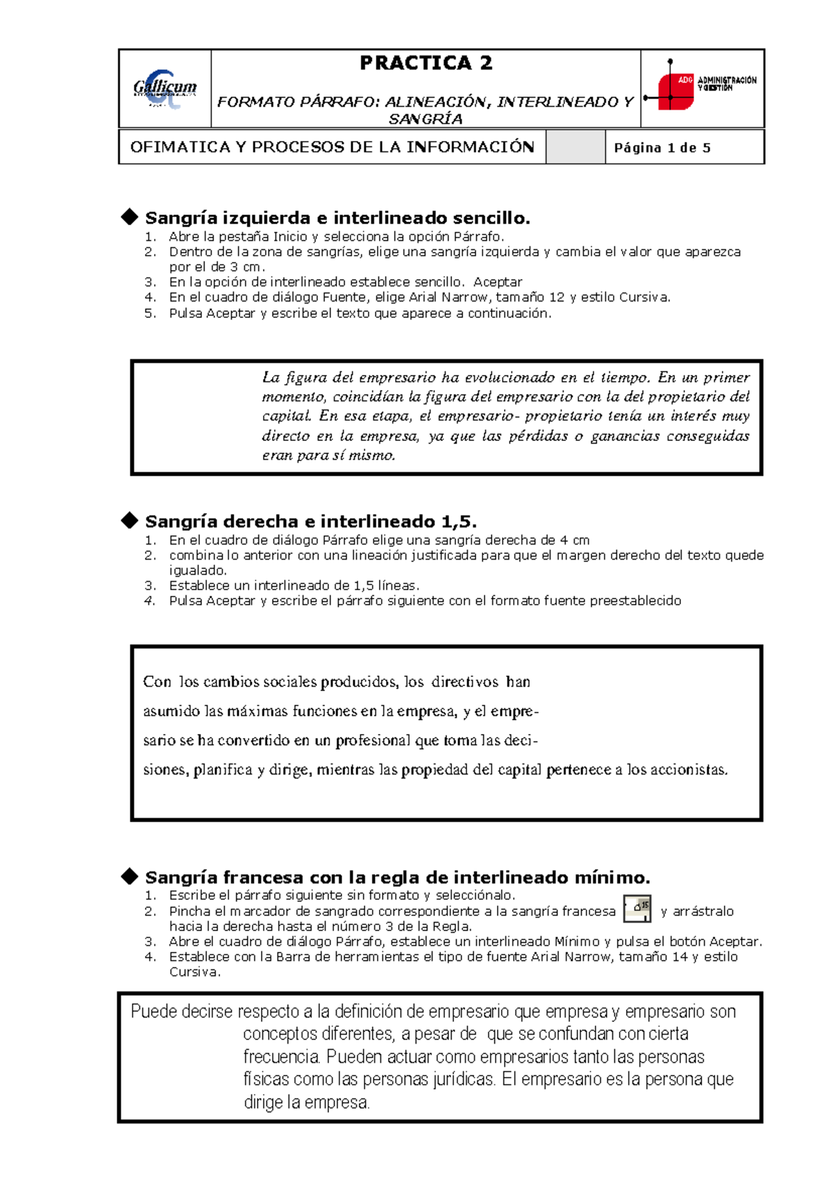 Practica 2 - adfadfad - FORMATO PÁRRAFO: ALINEACIÓN, INTERLINEADO Y ...
