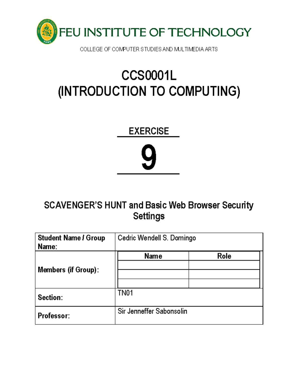[M8- Technical] Computer Security, Safety, Ethics and Privacy - COLLEGE OF COMPUTER STUDIES AND ...