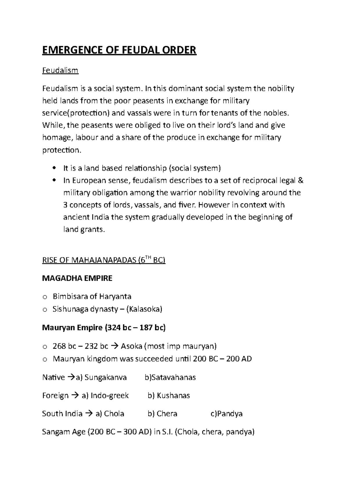 Emergence OF Feudal Order - EMERGENCE OF FEUDAL ORDER Feudalism ...