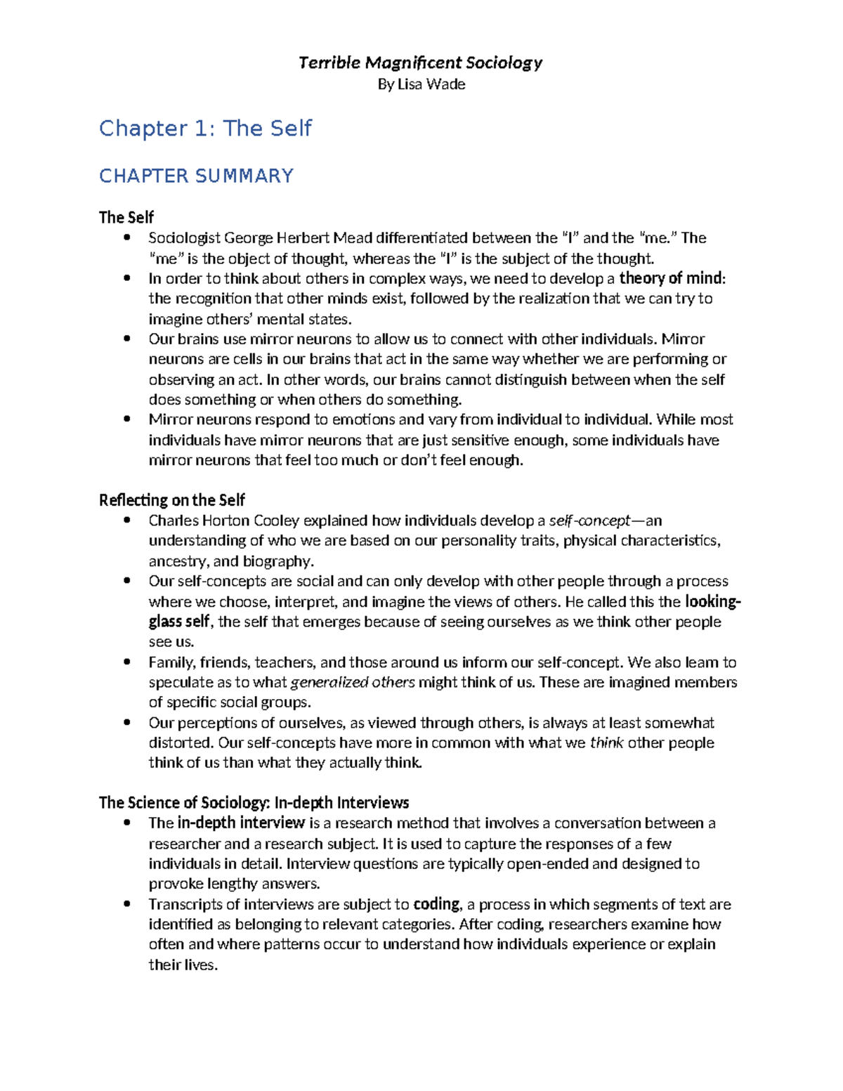 Chapter 1 summary - Notes - Terrible Magnificent Sociology By Lisa Wade ...