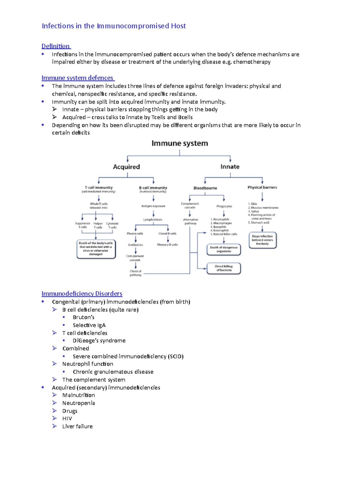 Lecture 20 - Infections in the Immunocompromised - Infections in the ...