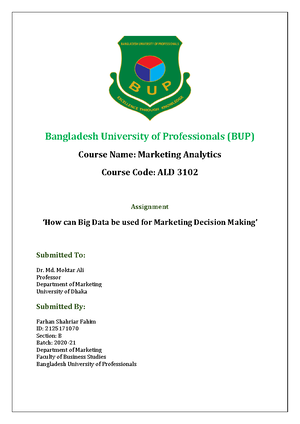 BUP MBA Question Paper - Bangladesh University of Professionals Mirpur ...