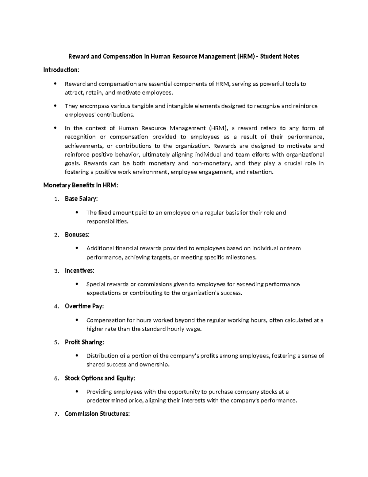 Reward and Compensation in Human Resource Management - They encompass ...