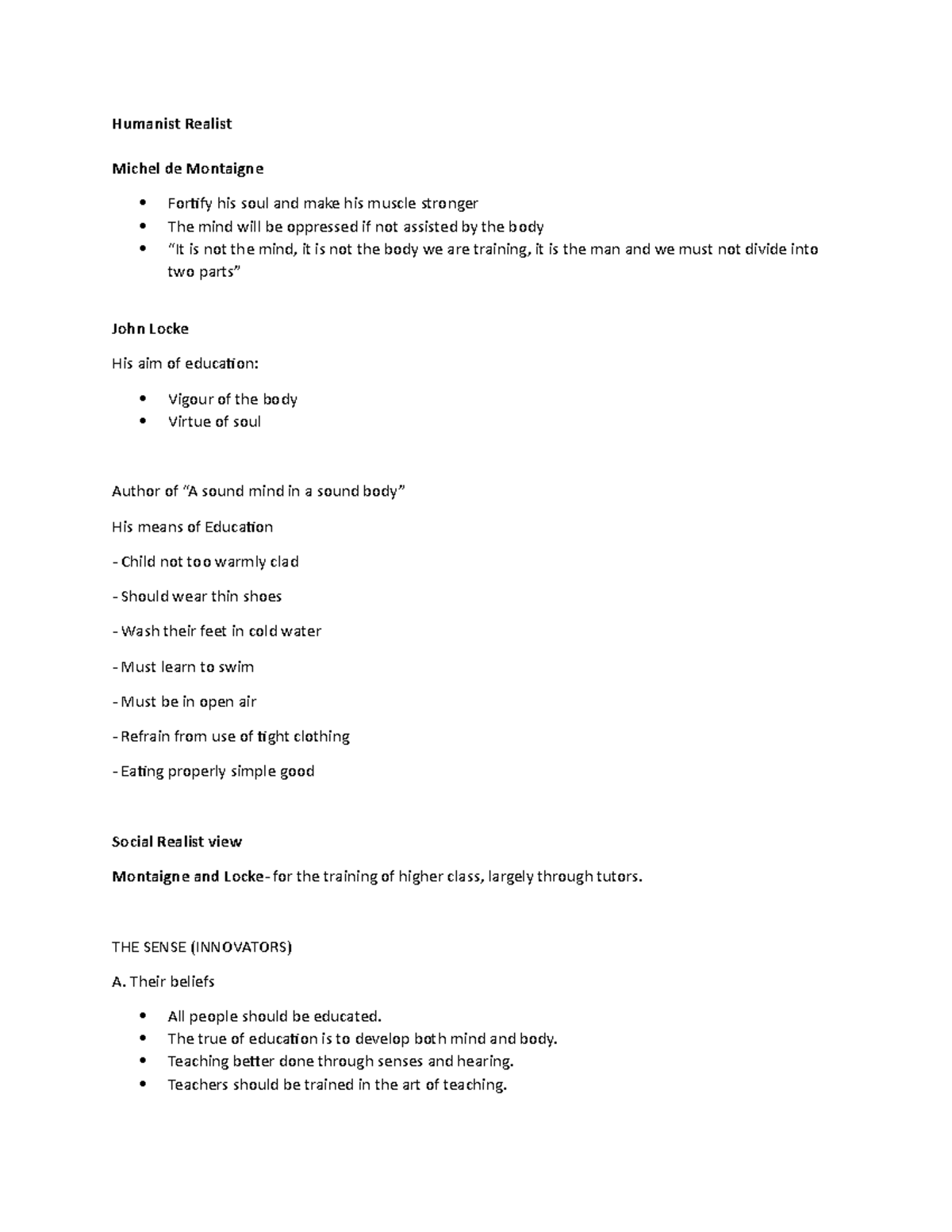 Montaigne AND LOCK - you can use this - Humanist Realist Michel de ...