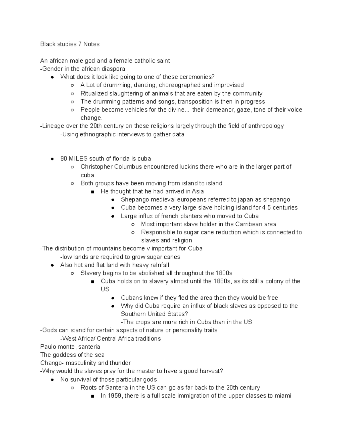 BL ST 7 - Course notes with Professor Strongman - Black studies 7 Notes ...