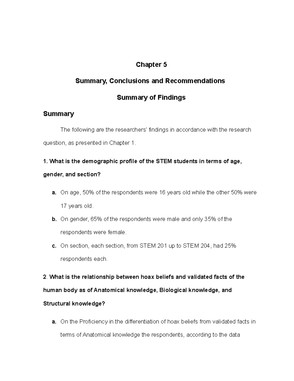 Chapter-5 - Chapter-5 - Chapter 5 Summary, Conclusions and ...
