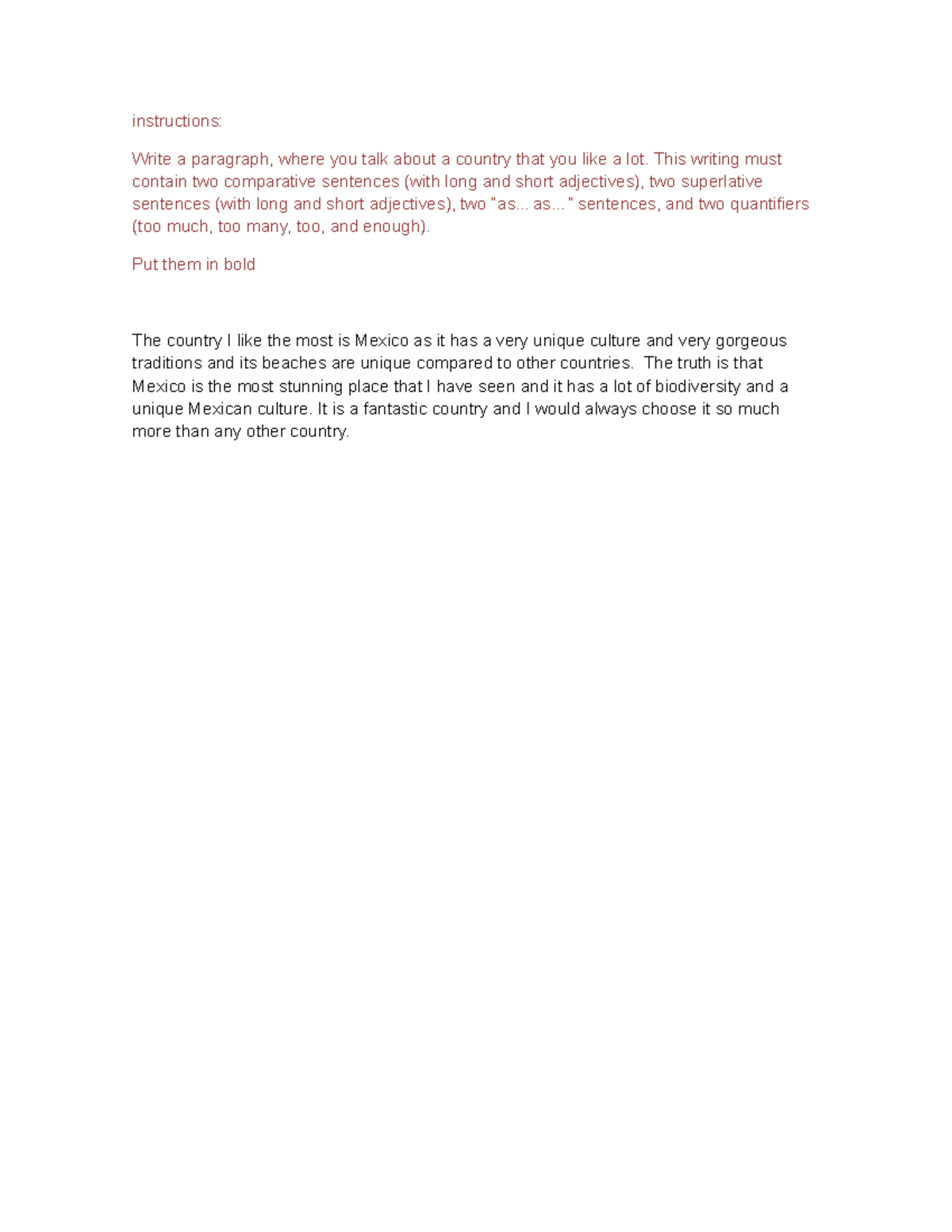 6ing - lodkcadlkc - instructions: Write a paragraph, where you talk ...