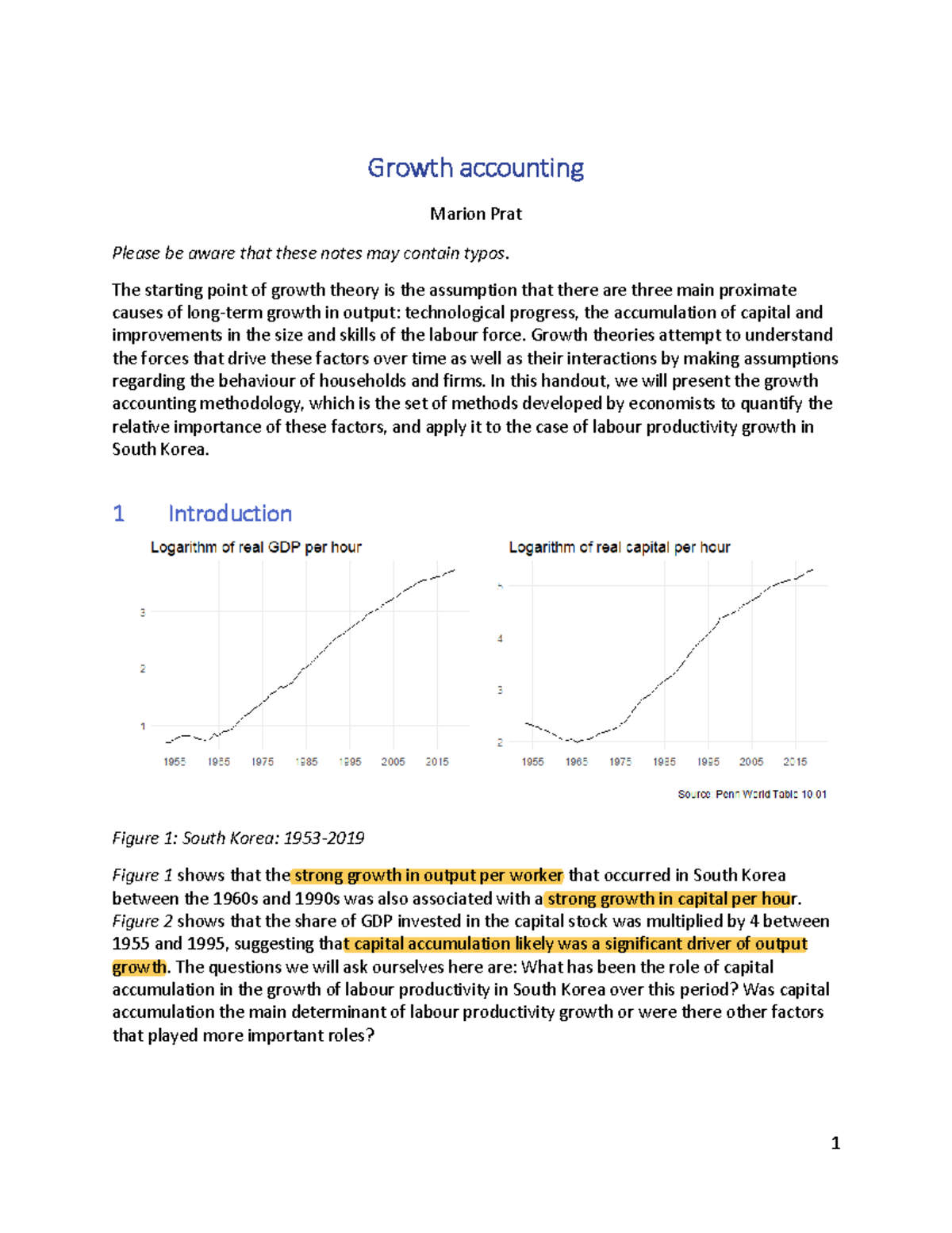 Growth Accounting - notes - Growth accounting Marion Prat Please be ...