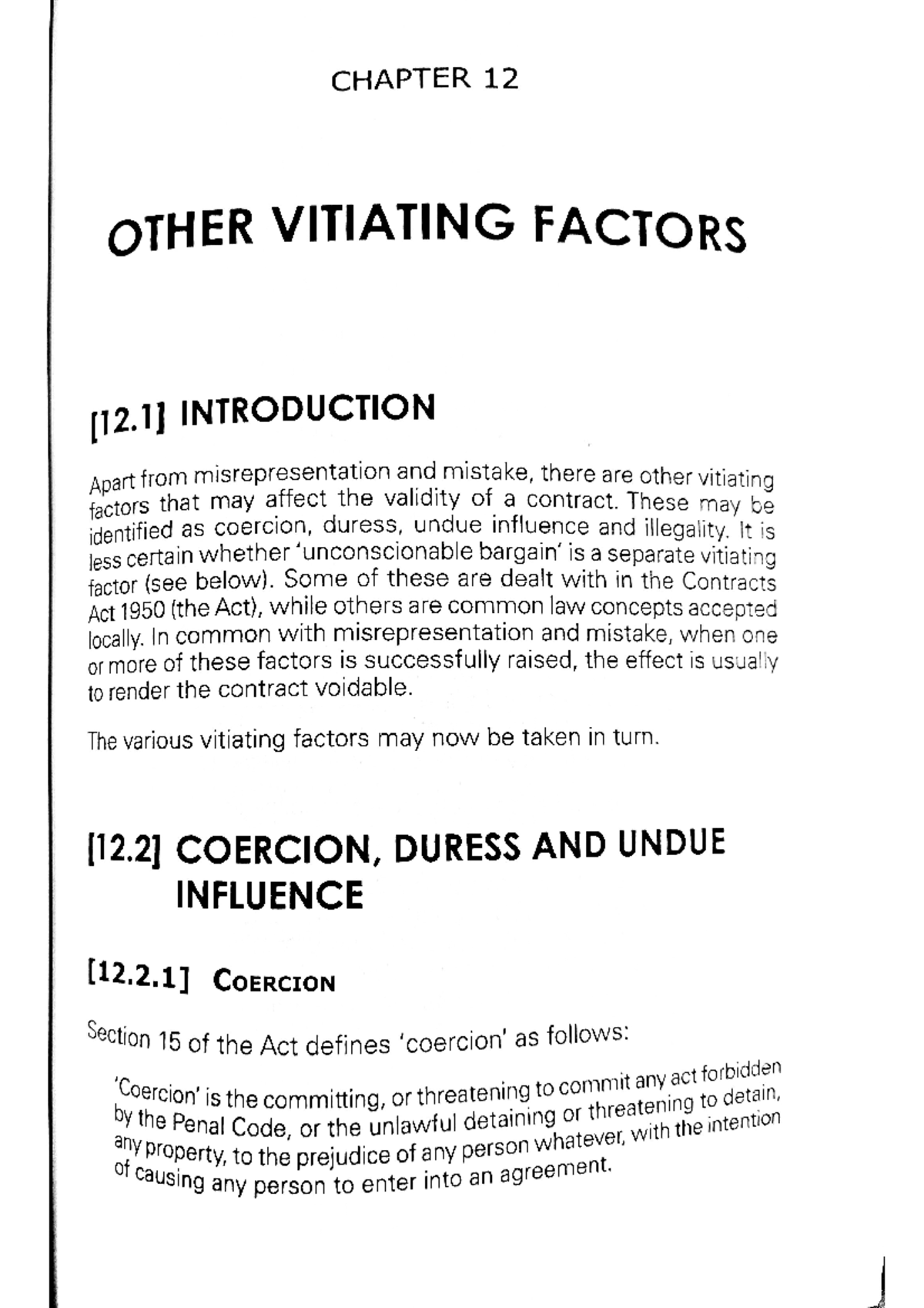 Material practice for coercion and duress + undue influence - Law of ...