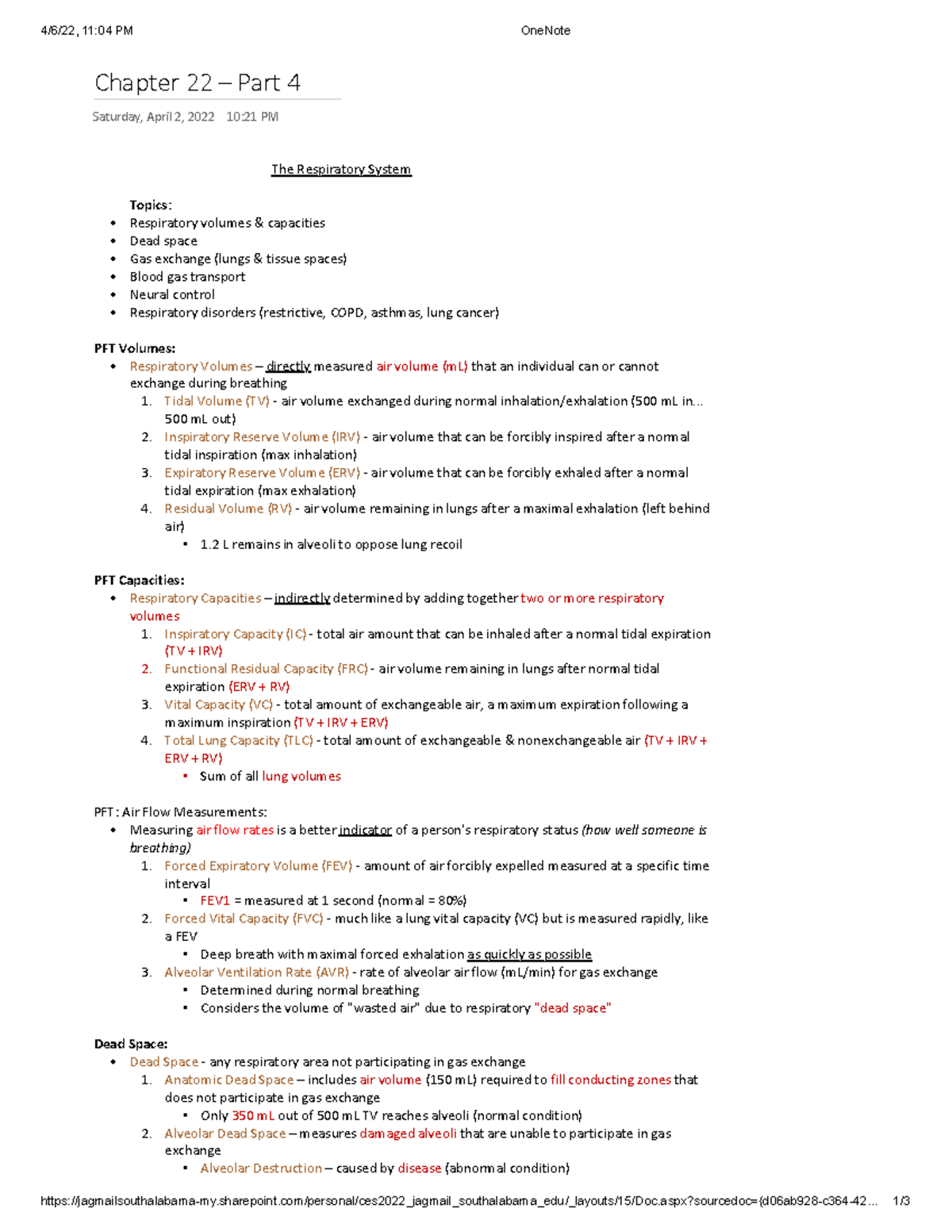Chapter 22 - Part 4 - 11:04 PM OneNote Chapter 22 Part 4 Saturday ...