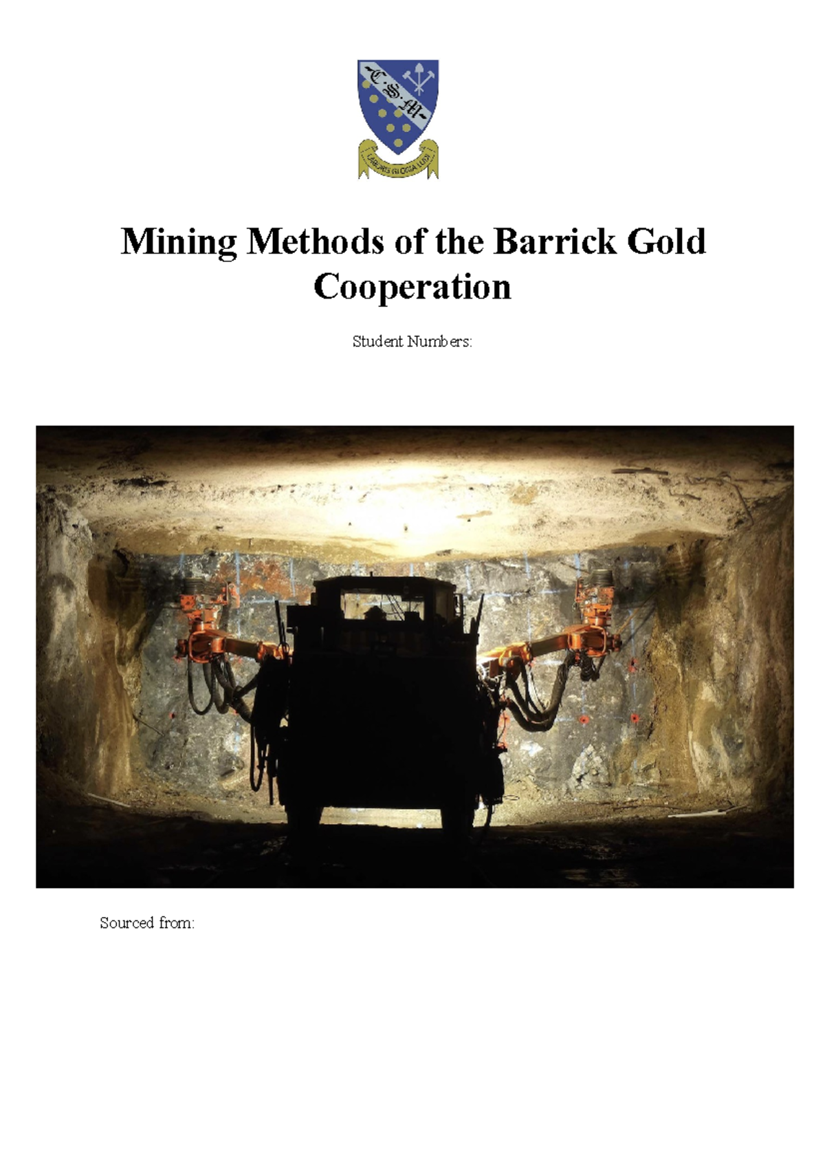 Mining Methods of the Barrick Gold Cooperation - Mining Methods of the ...