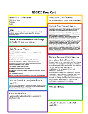 Phenytoin - Filled Out Drug Card - NSG520 - NSG 520 Drug Card Patient ...