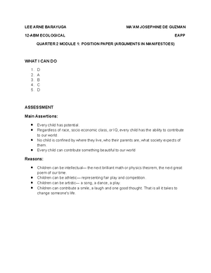 EAPP Module 5 Designing A Survey Questionnaire - LEE ARNE BARAYUGA MA ...