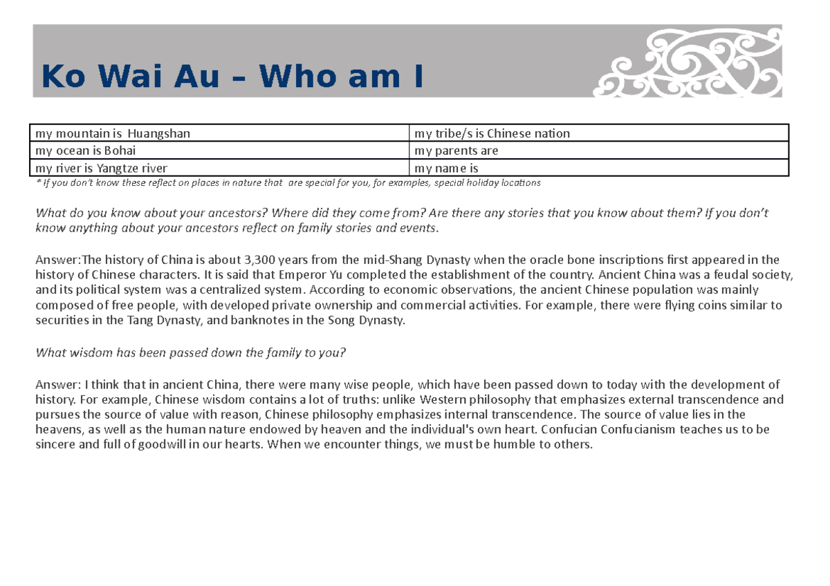 Session 3 Mihi sheet - It focuses on the week assignment and valued at ...