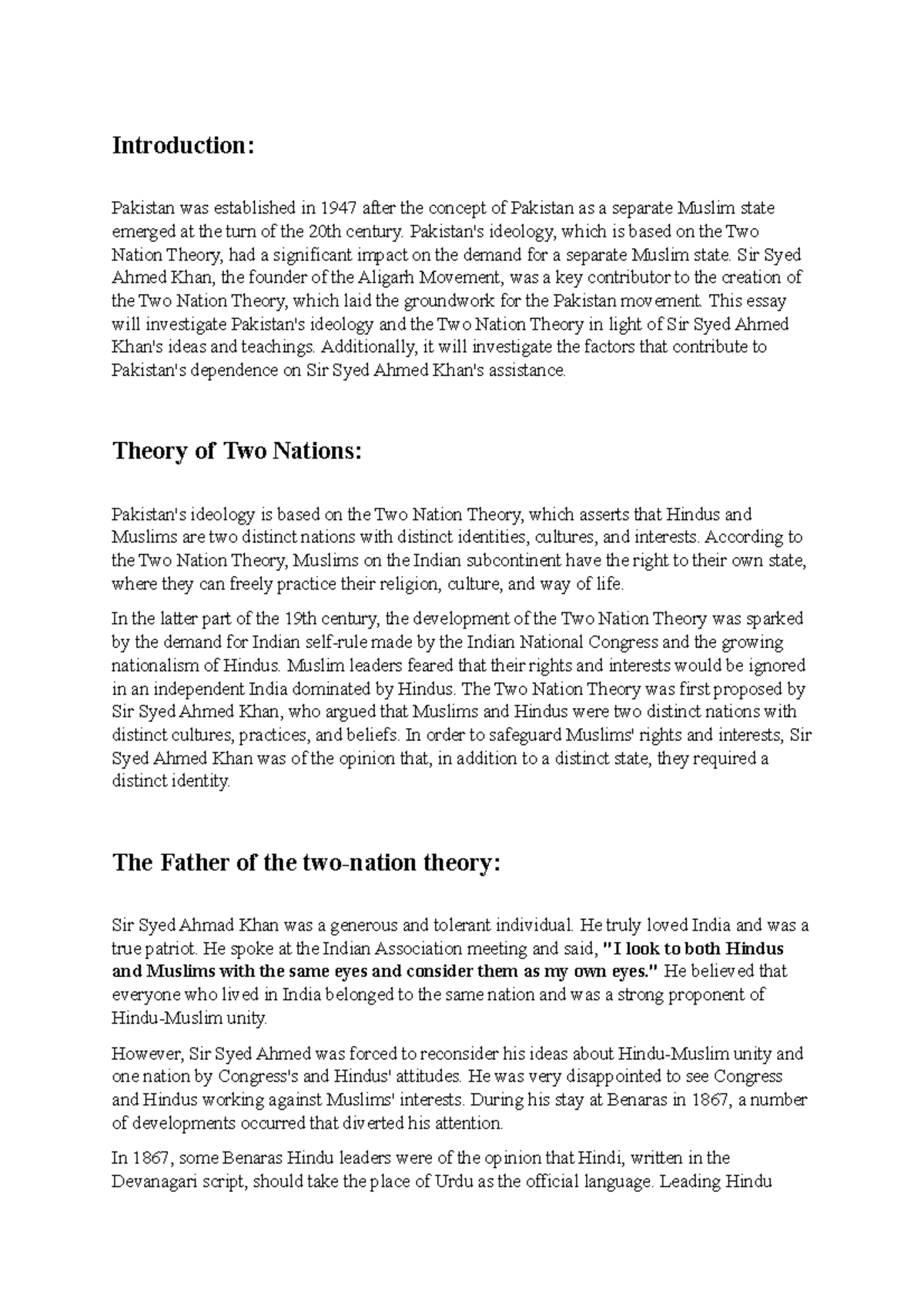 Pak Studies Assignment - Introduction: Pakistan was established in 1947 ...