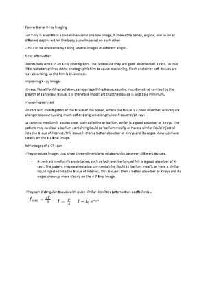 Conventional X-ray imaging & CT scan - physics - Studocu