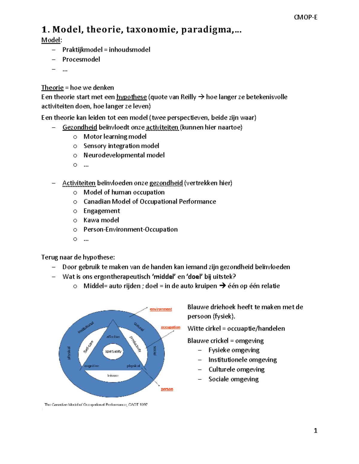 COPM-E - Canadian model of occupational performance and engagement - De ...