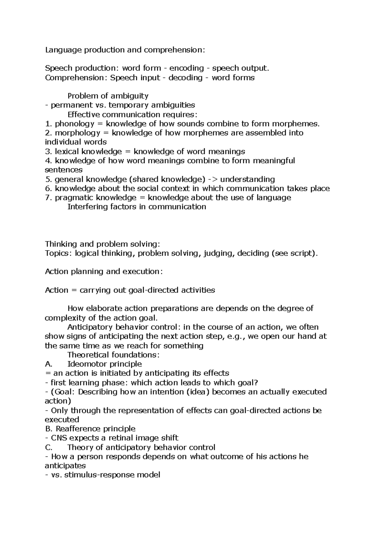 Language production and comprehension - Comprehension: Speech input ...