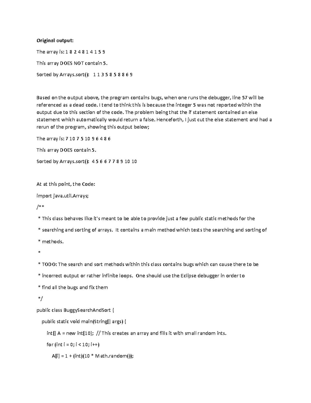 Assignment 4 CS 1103 DFGHFDJNTJHDTGHETERGHR Original Output The