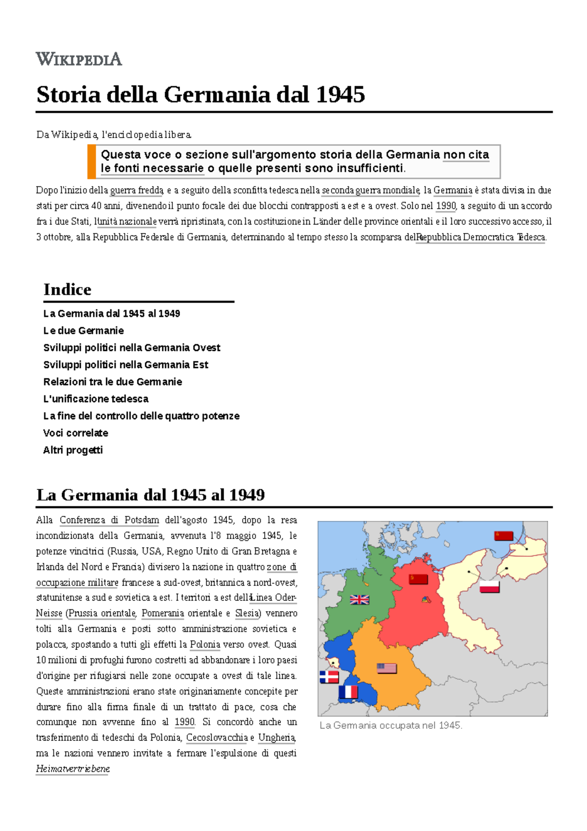Dispense Cultura tedesca I Storia della Germania dal 1945 - Storia ...