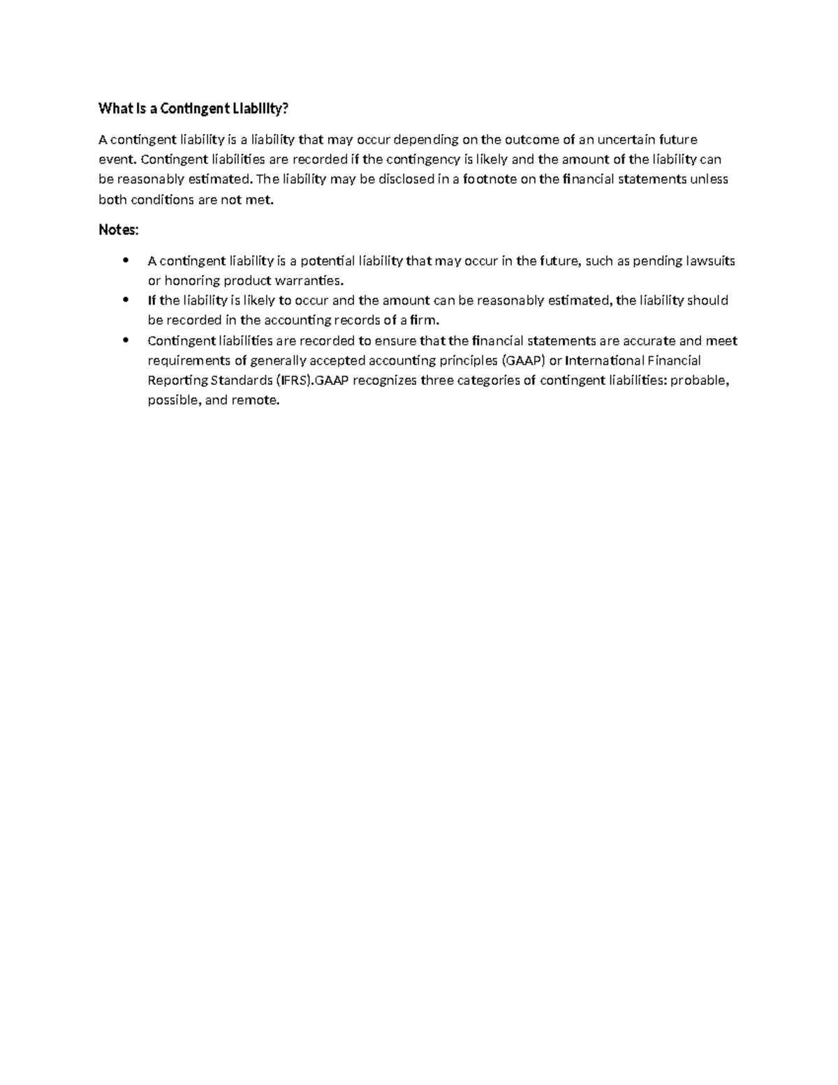 Contingent Liabilities - What Is a Contingent Liability? A contingent ...