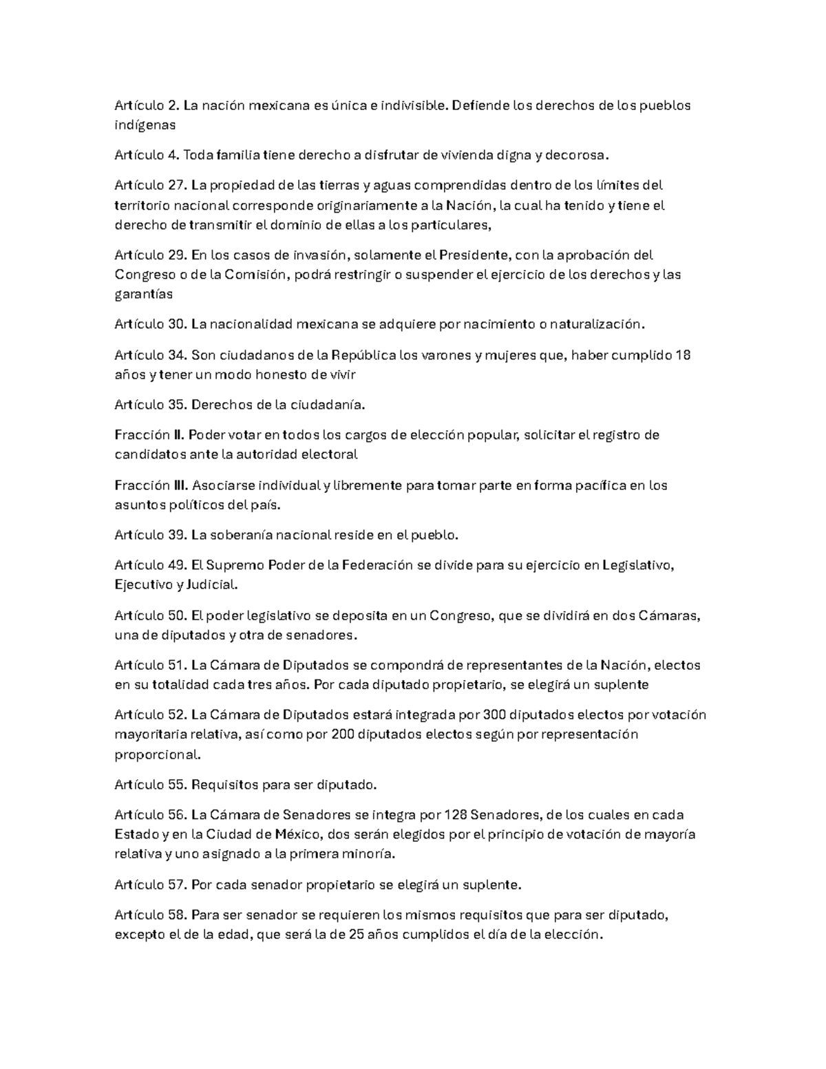guia derecho constitucional - Artículo 2. La nación mexicana es única e ...