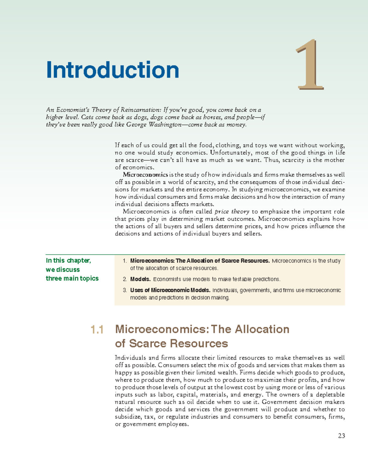 Unit 1-Introduction - lecture notes - 23 Introduction 11 An Economist’s ...
