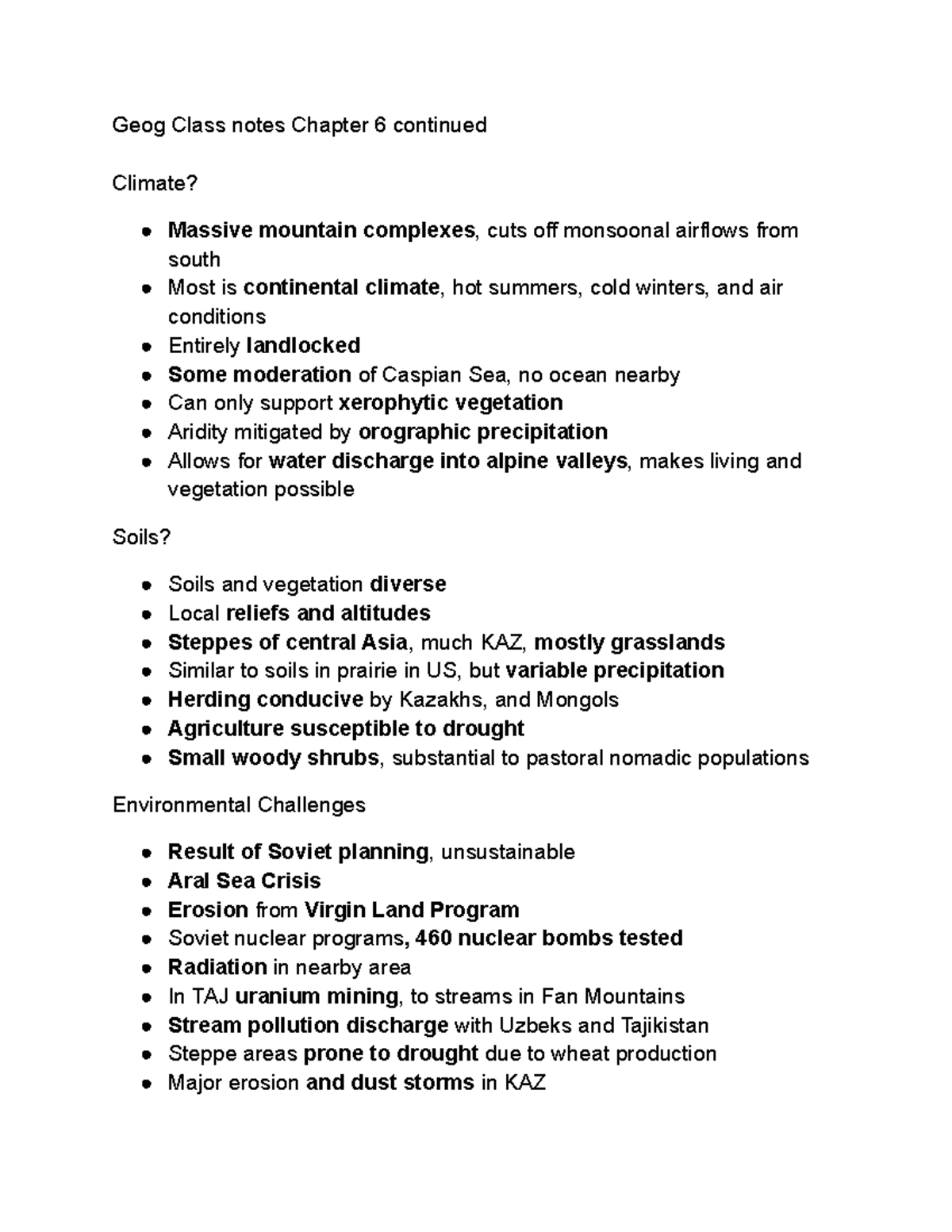 Geog Class notes Chapter 6 continued - Geog Class notes Chapter 6 ...