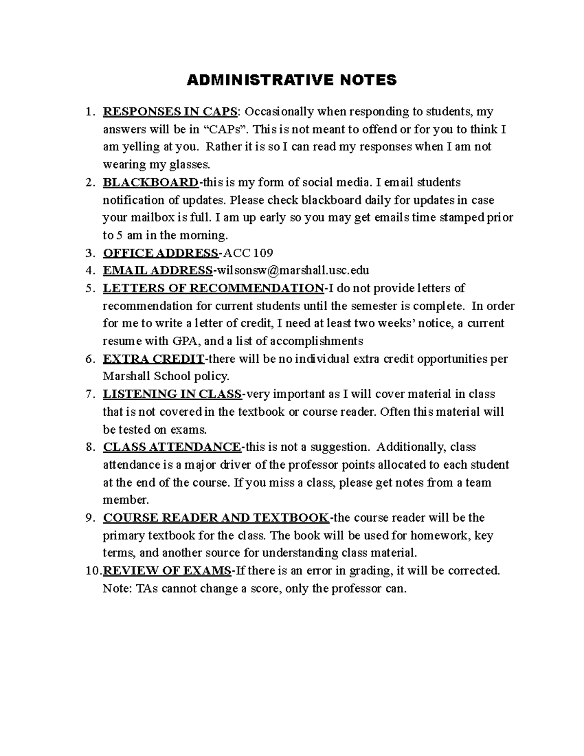 Administrative Notes Spring 2021 - ADMINISTRATIVE NOTES RESPONSES IN ...