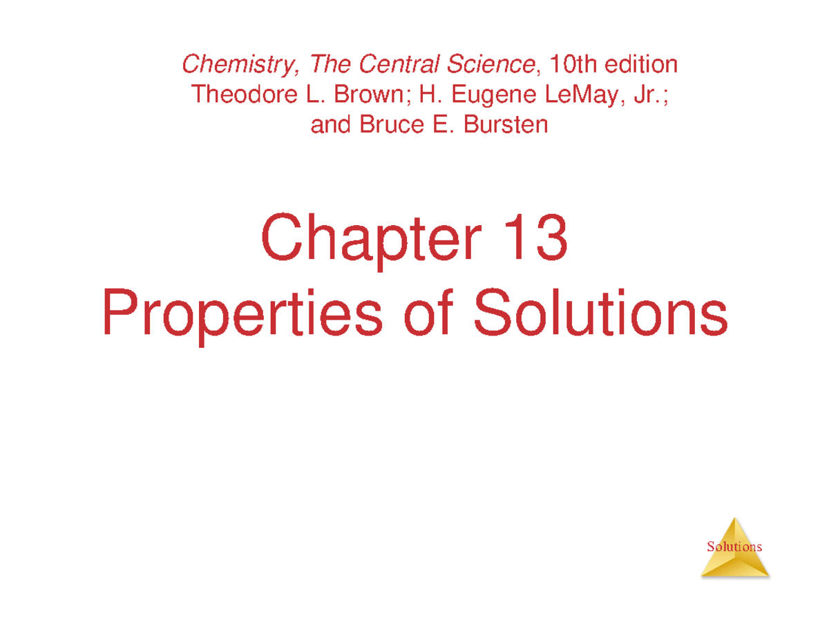 Chapter 13aulectureslides 000 - Chapter 13 Properties of Solutions ...