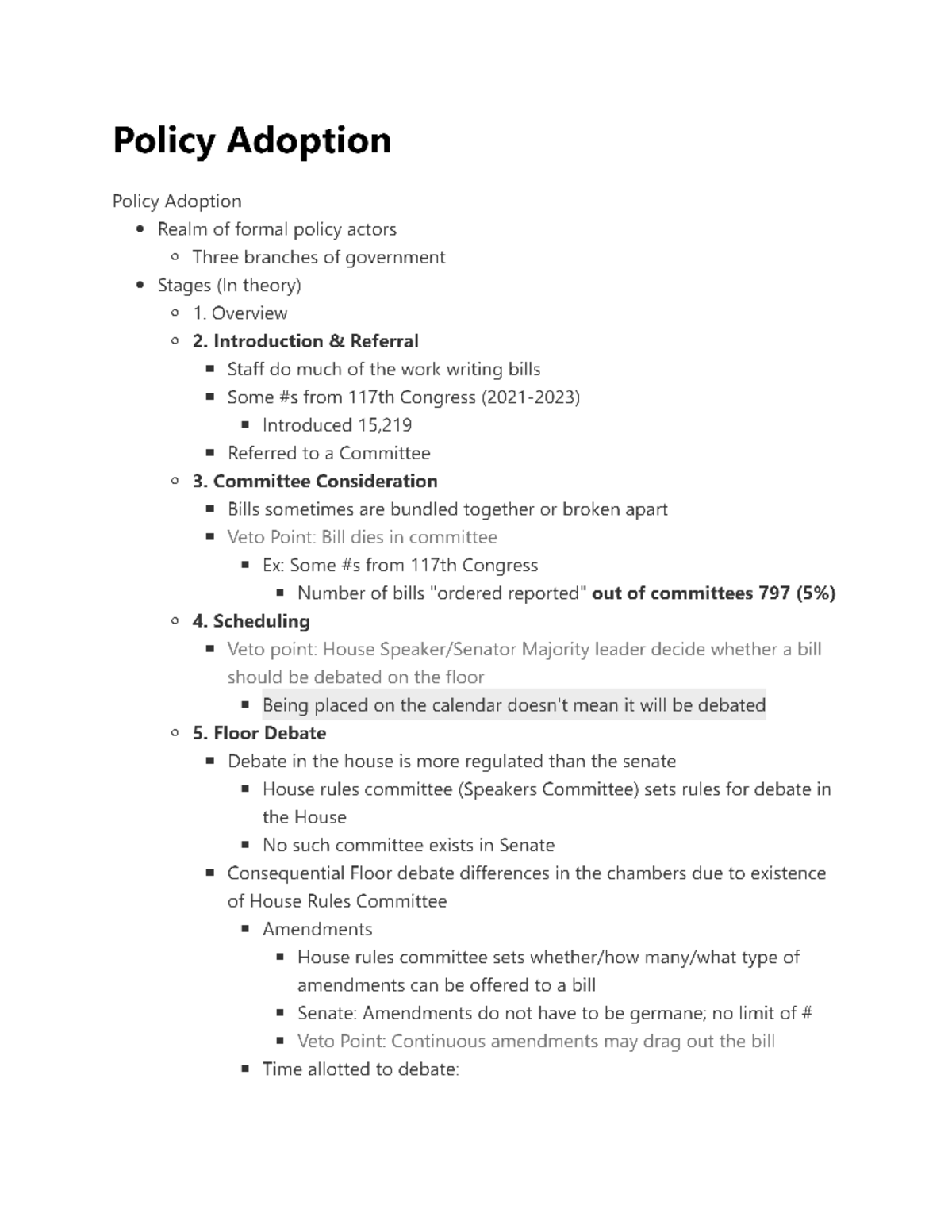 Policy Adoption - GOVT 350 - Studocu