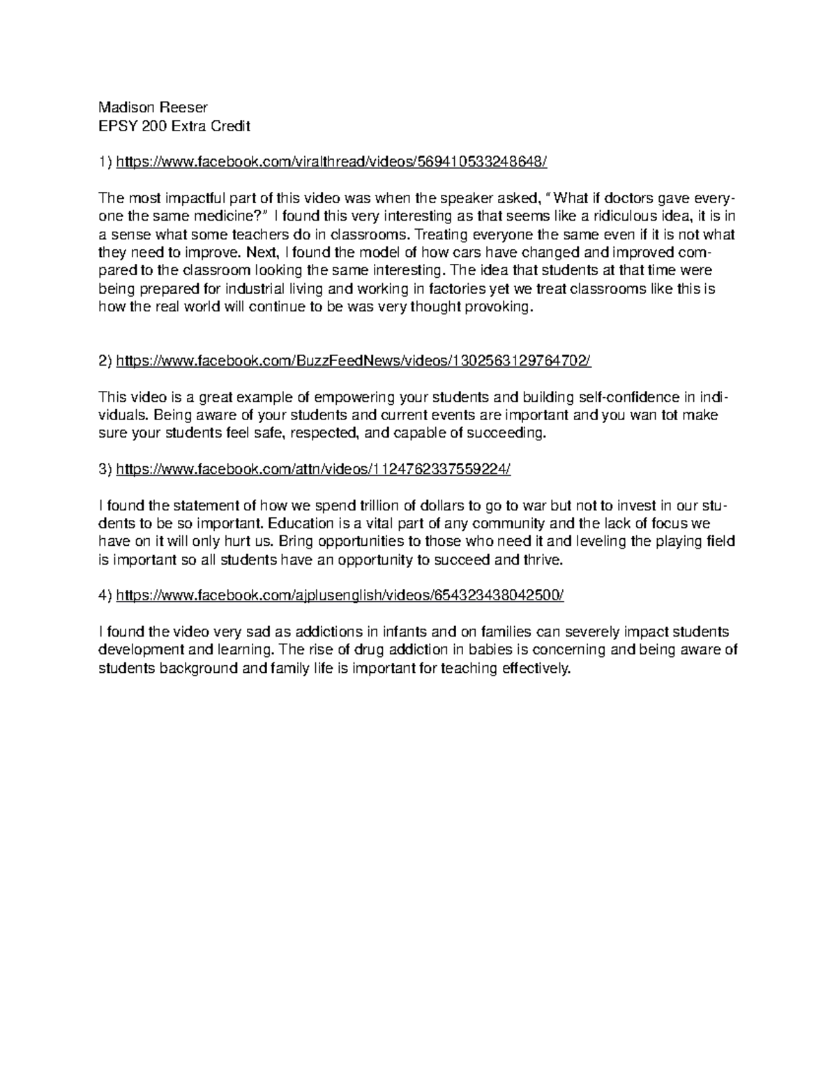 EPSY200 Extra Credit - Madison Reeser EPSY 200 Extra Credit - Studocu