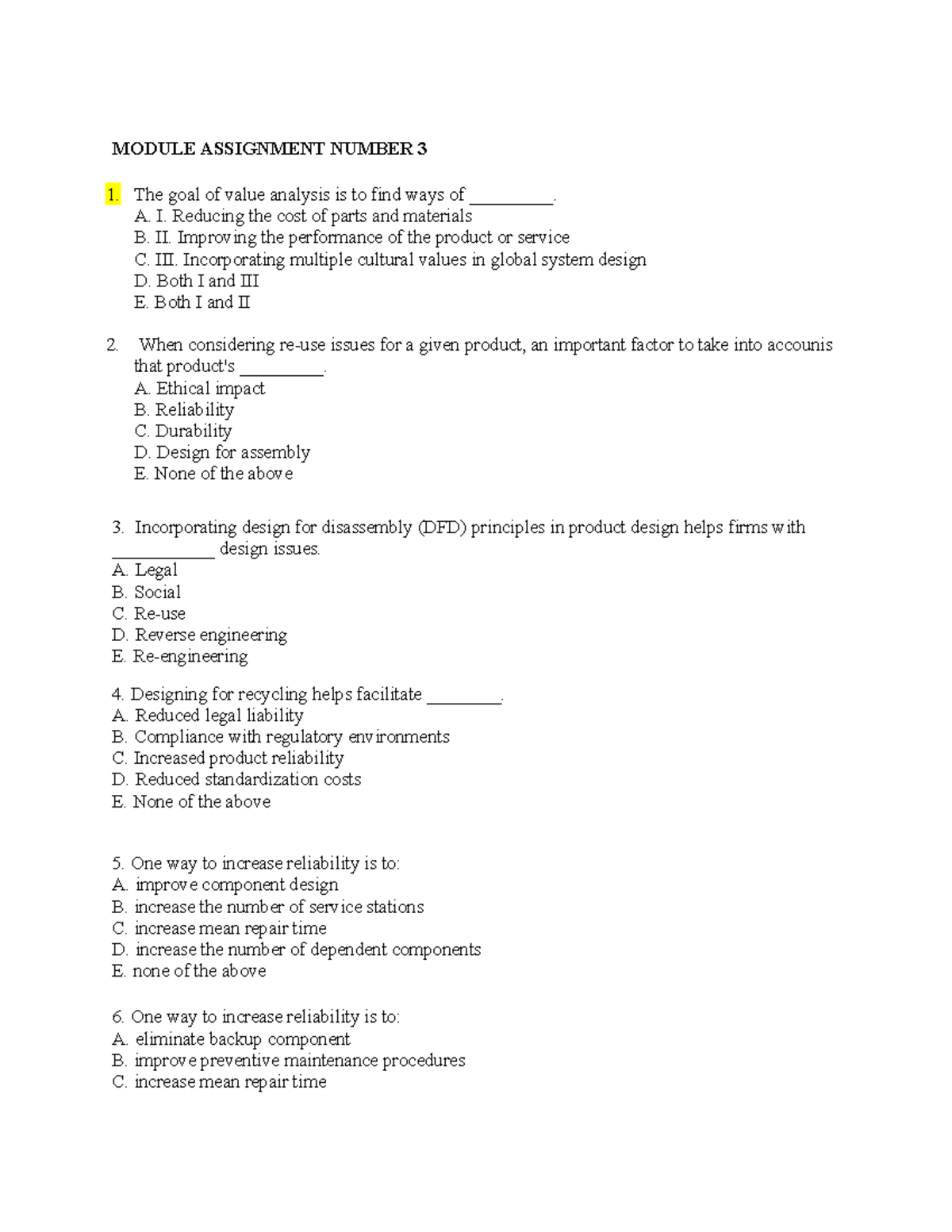 Module Assignment Number 3 - MODULE ASSIGNMENT NUMBER 3 The goal of ...